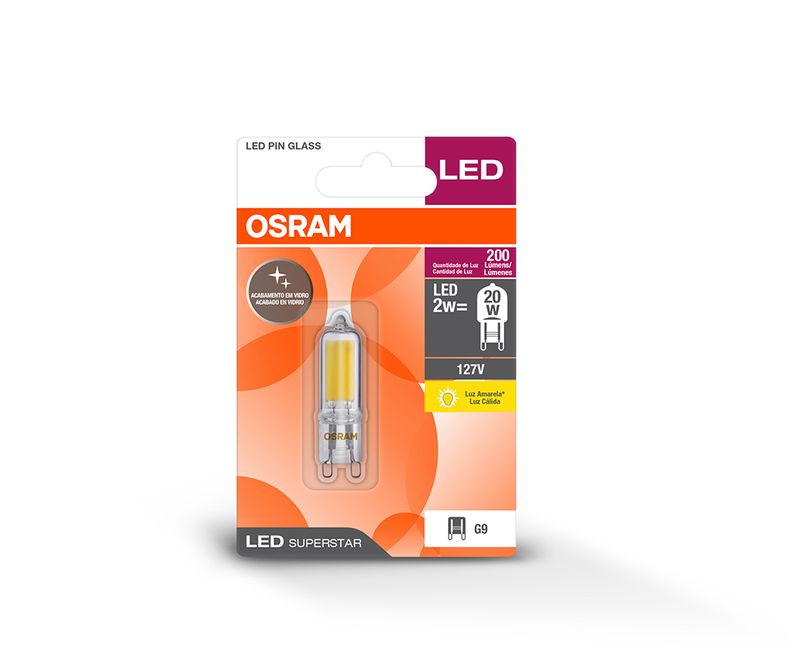 Chatuba | Lâmpada Led Halopin Glass 2W 2500k 127V Ledvance Osram