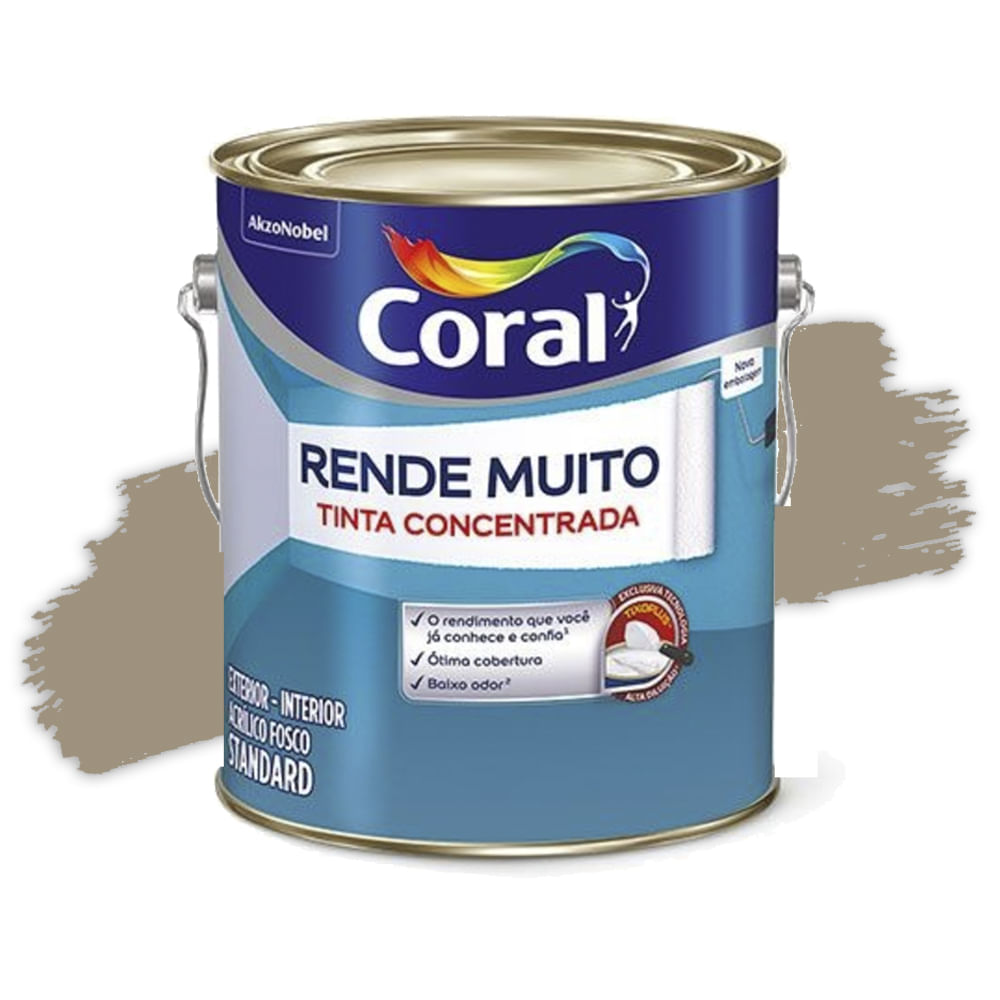 Chatuba | Tinta Acrílica Rende Muito Concentrada Fosca Concreto 3,2L Coral